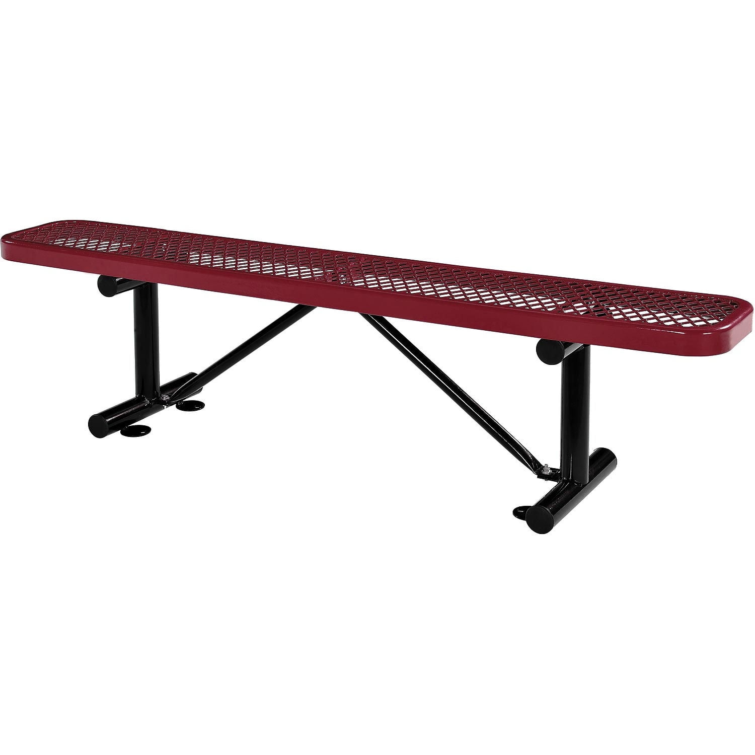 Global Industrial 6'L Expanded Metal Mesh Flat Bench, Red - Walmart.com