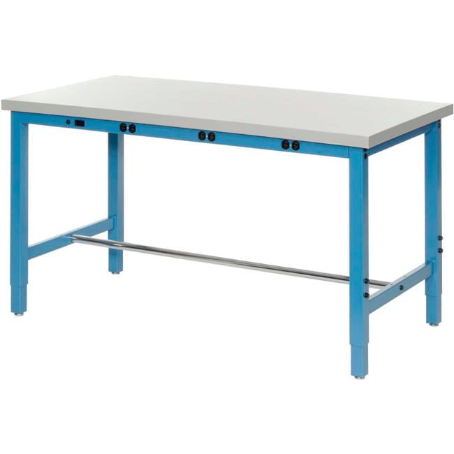 Global Industrial 606993BBLA 60 x 36 in. Adjustable Height Workbench ...