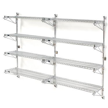 Nexel Poly-Green Wall Mount Wire Shelving, 24"W x 18"D x 54"H 3-Shelf ...