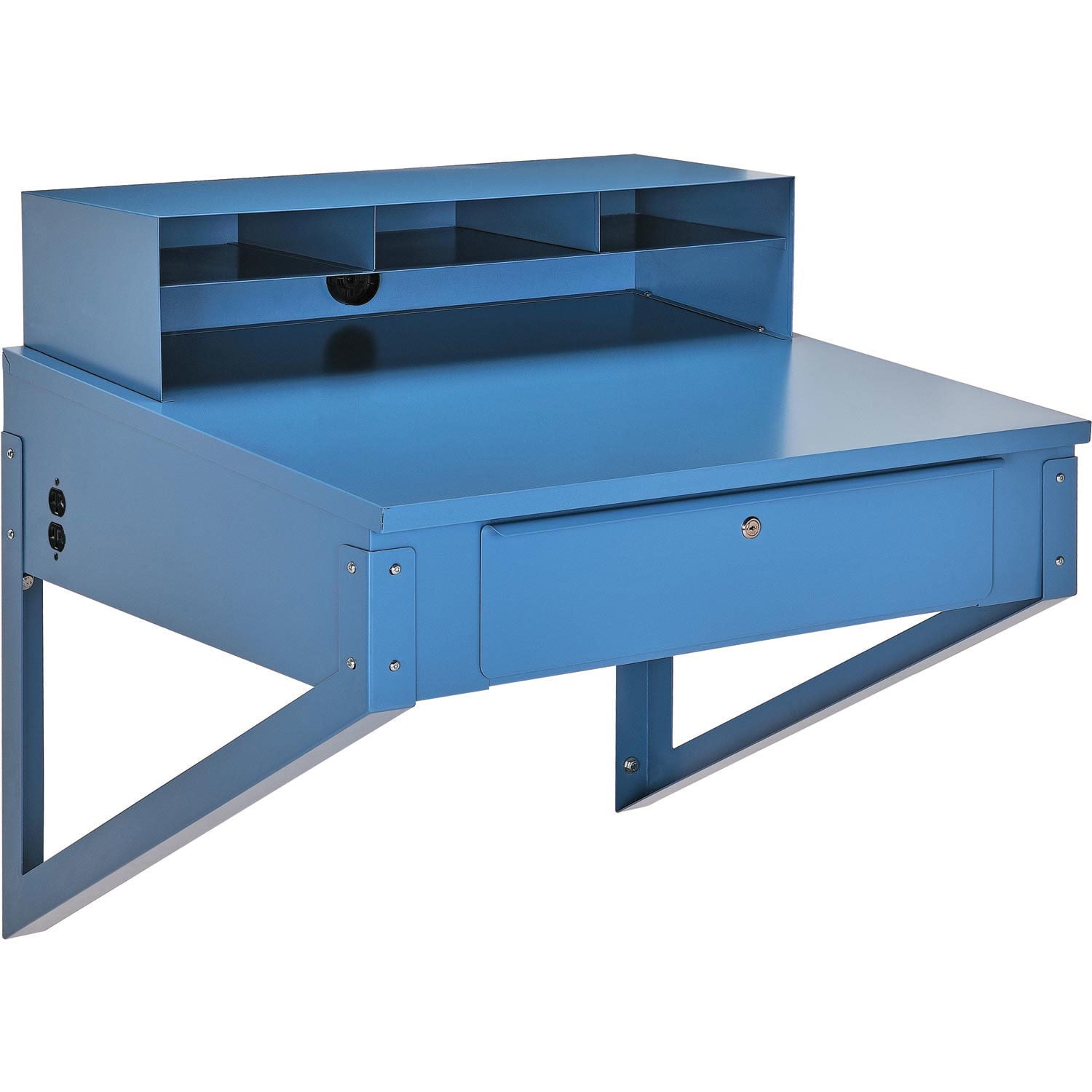 Global Industrial 634177BL 34 x 30 in. Shop Desk Wall Mount, Blue ...
