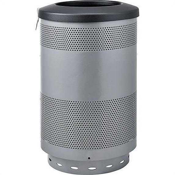 Global Industrial 641314GY 55 gal Perforated Steel Receptacle with Flat ...