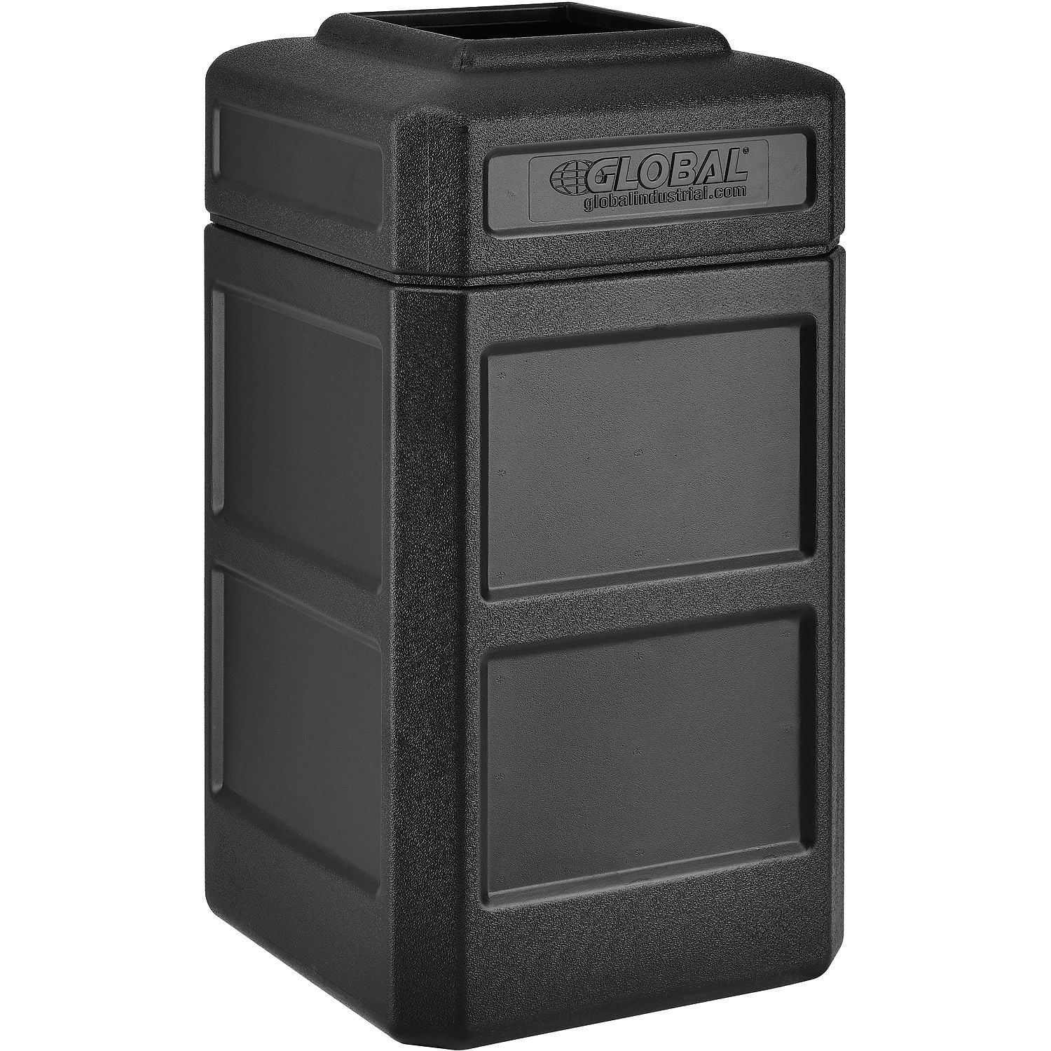 Global Industrial 641413BK 42 gal Square Plastic Waste Receptacle with ...