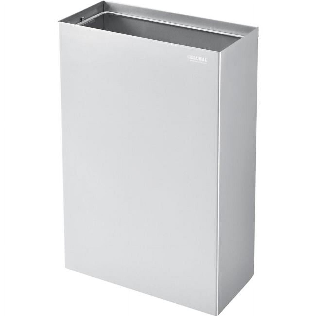 Global Industrial Indoor Garbage Bin, 11 Gal Stainless Steel Wall Mount ...