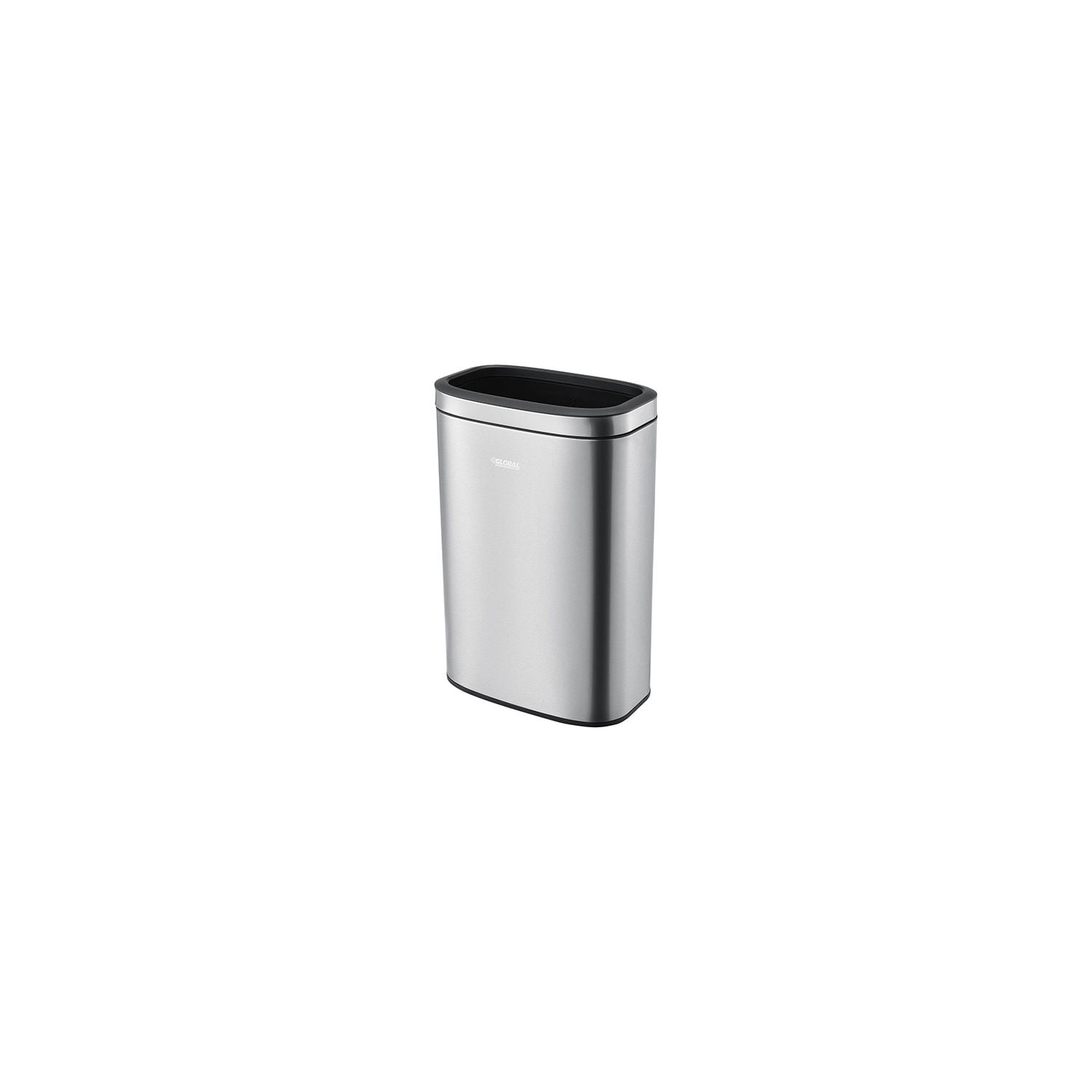 Global Industrial Kitchen Trash Can, 12 gal Stainless Steel Slim Open ...
