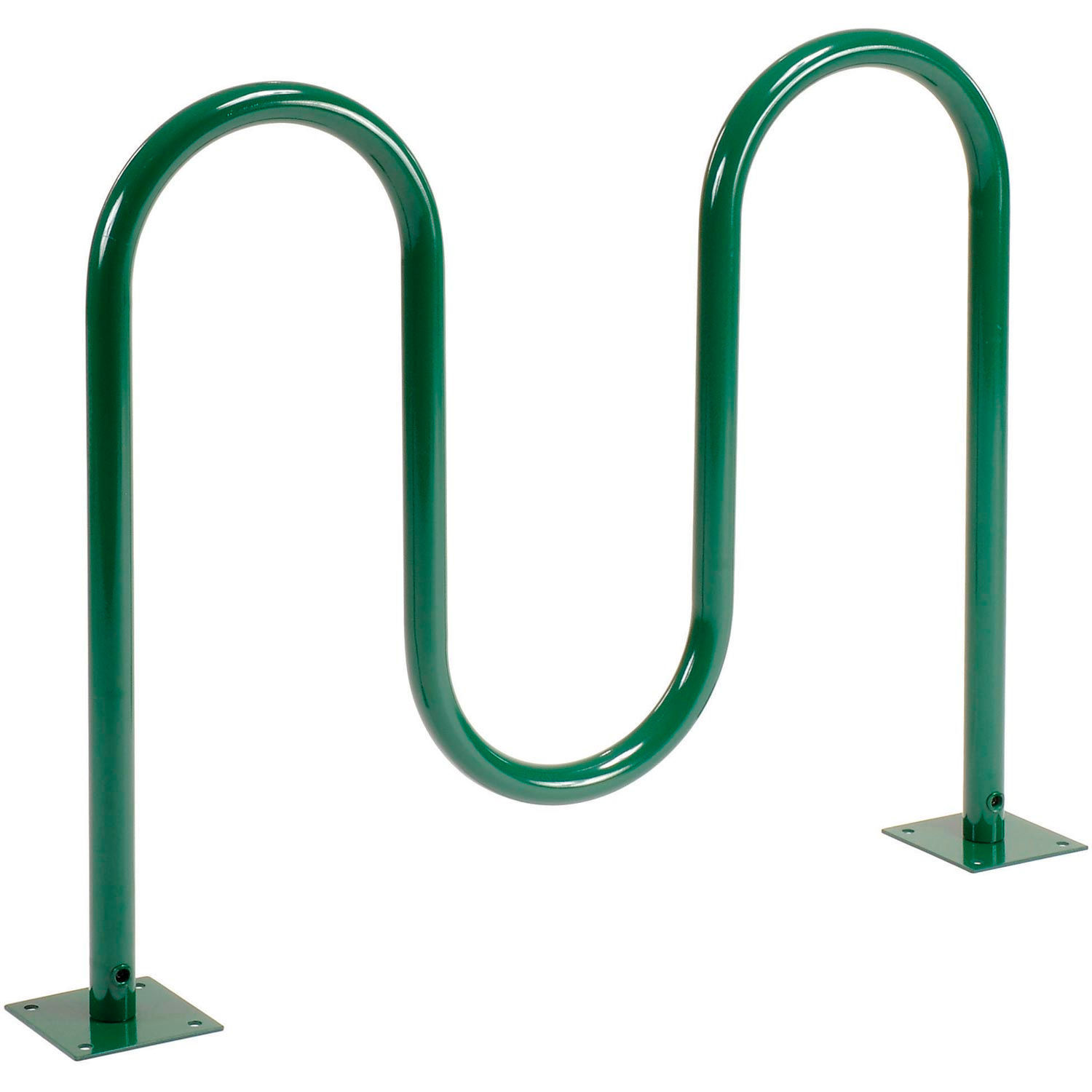 Global Industrial Green 5-Bike Wave Rack, Flange Mount, 12-Gauge Steel ...