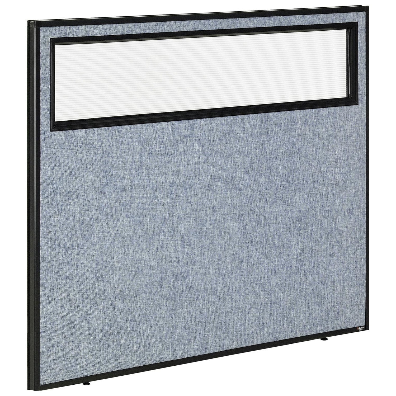 48-1/4"W x 42"H Office Partition Panel with Partial Window, Blue ...