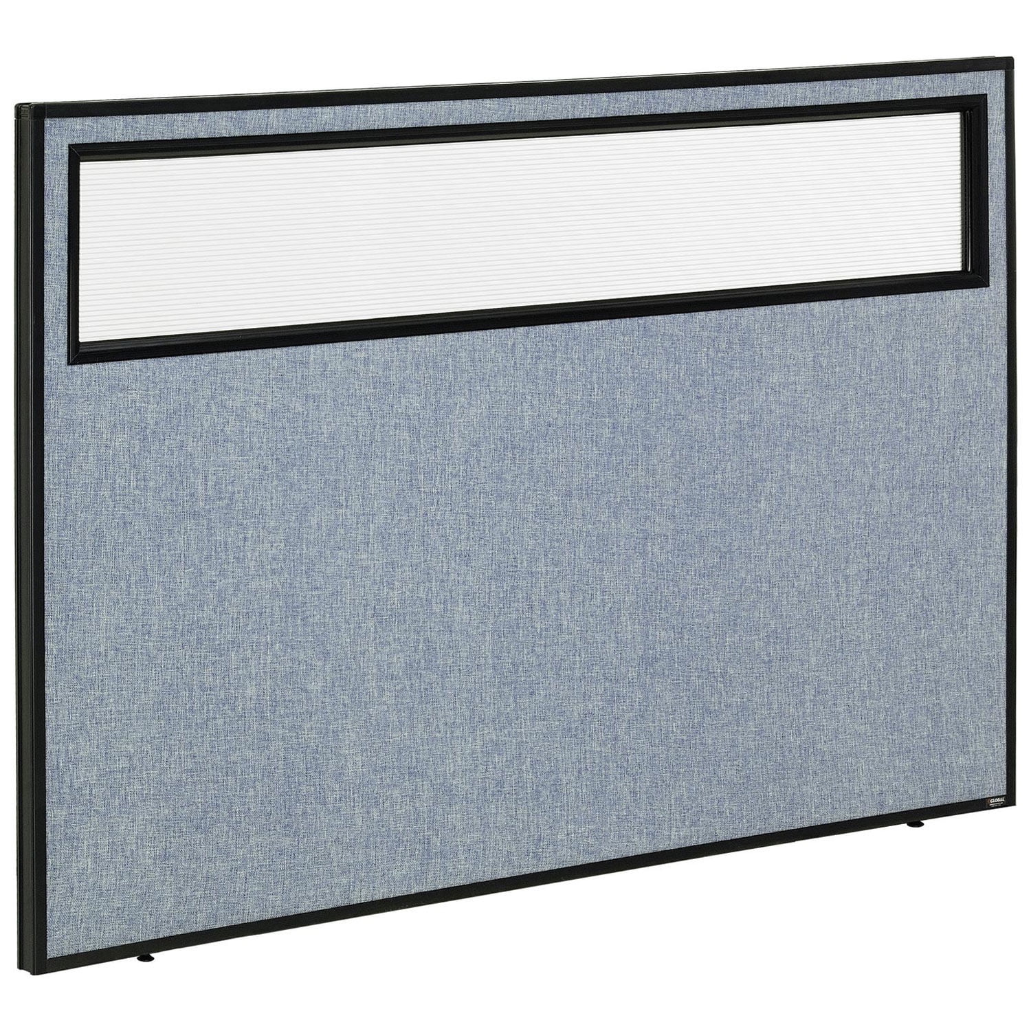 60-1/4"W x 42"H Office Partition Panel with Partial Window, Blue ...