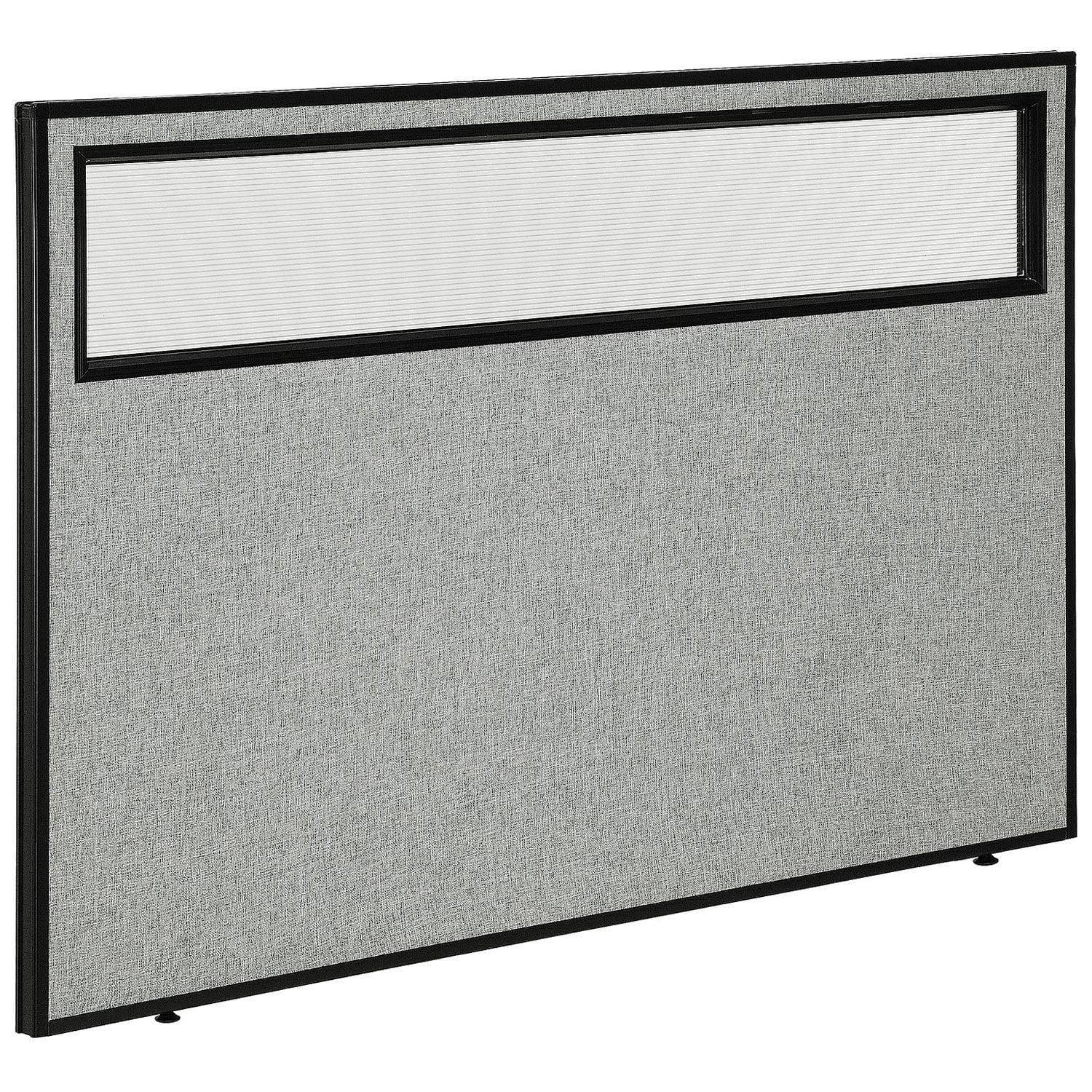 60-1/4"W x 42"H Office Partition Panel with Partial Window, Gray ...