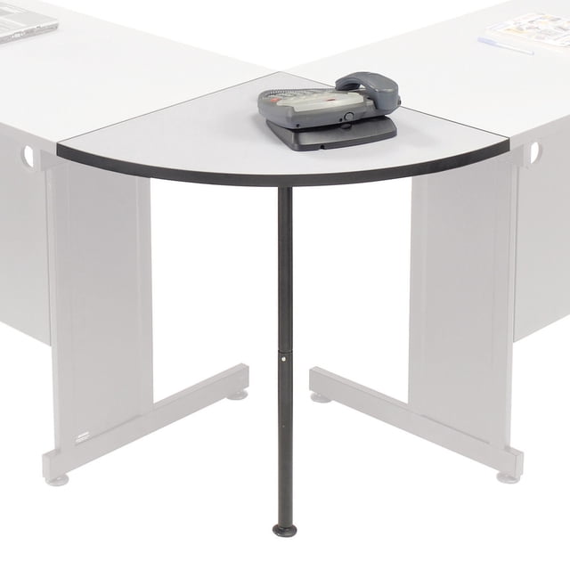 24" Radius Rounded Corner Tabletop with Support Post, Gray - Walmart ...