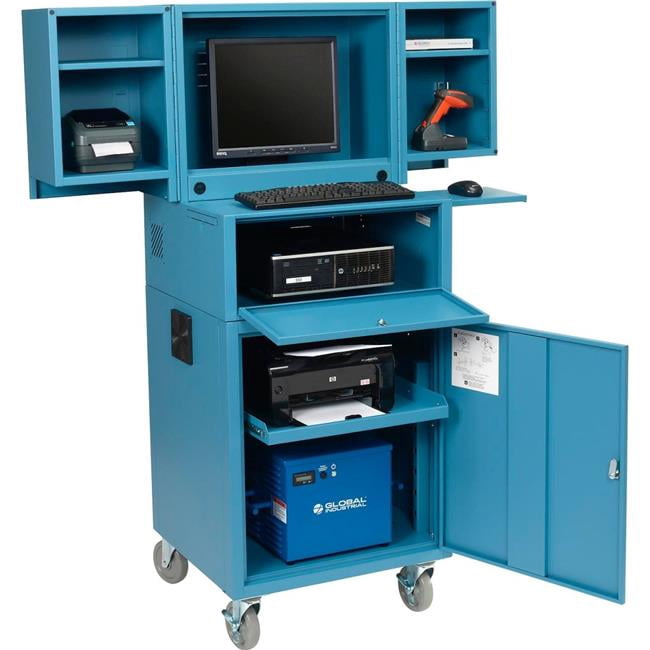 Global Industrial 695429PBL40 Mobile Powered Fold-Out Computer Cabinet ...
