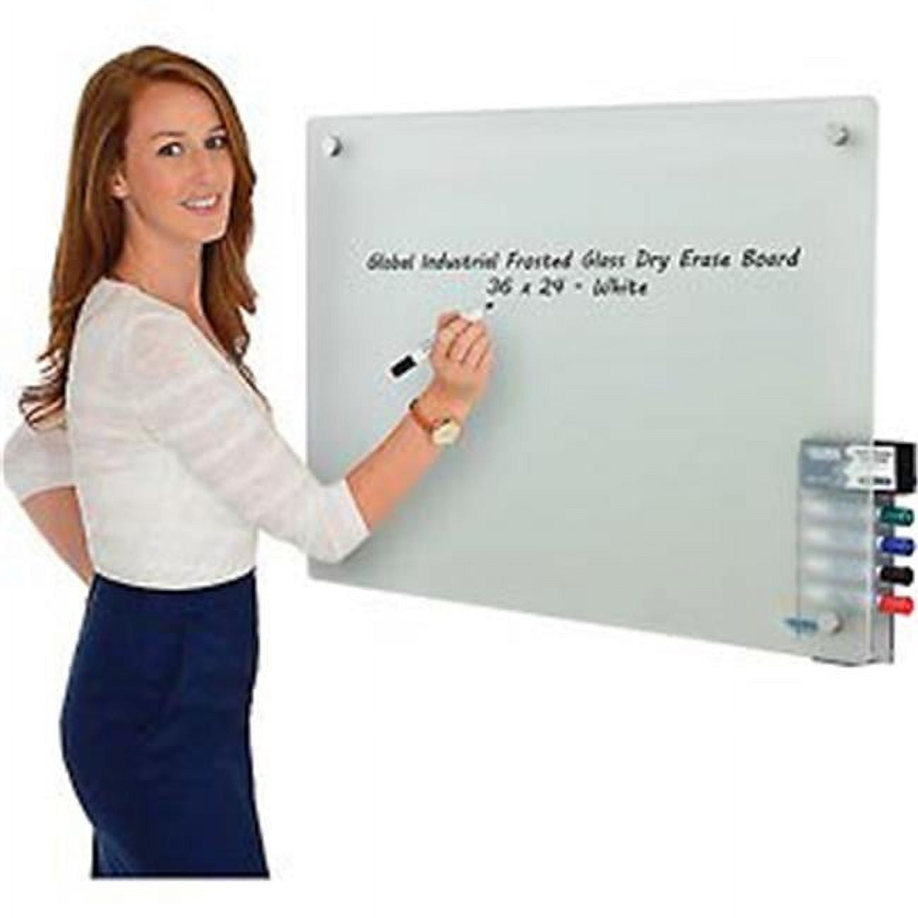 Global Industrial 695498 Frosted Glass Dry Erase Board - 36 x 24 in ...