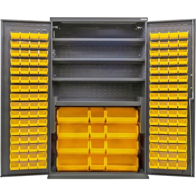 Global Industrial 708687SYL Configurable Bin & Shelf Cabinet with 4 ...
