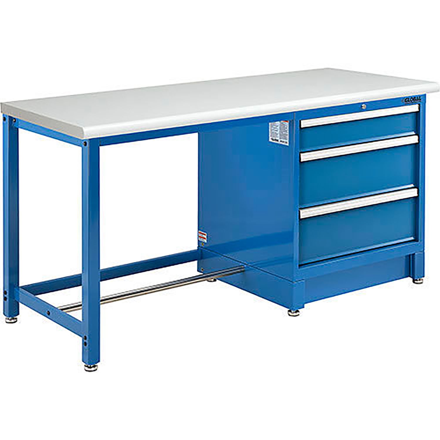 Global Industrial 72"W x 30"D Modular Workbench with 3 Drawers, ESD ...
