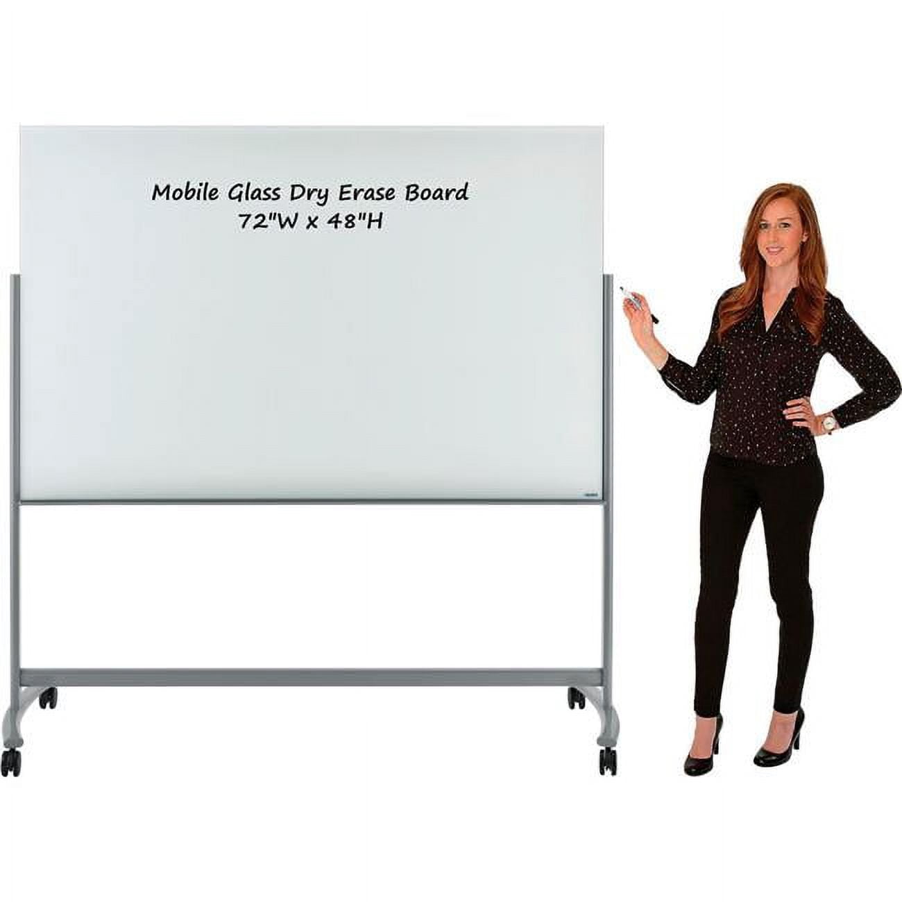 Global Industrial 72"W x 48"H Mobile Glass Board - Walmart.com