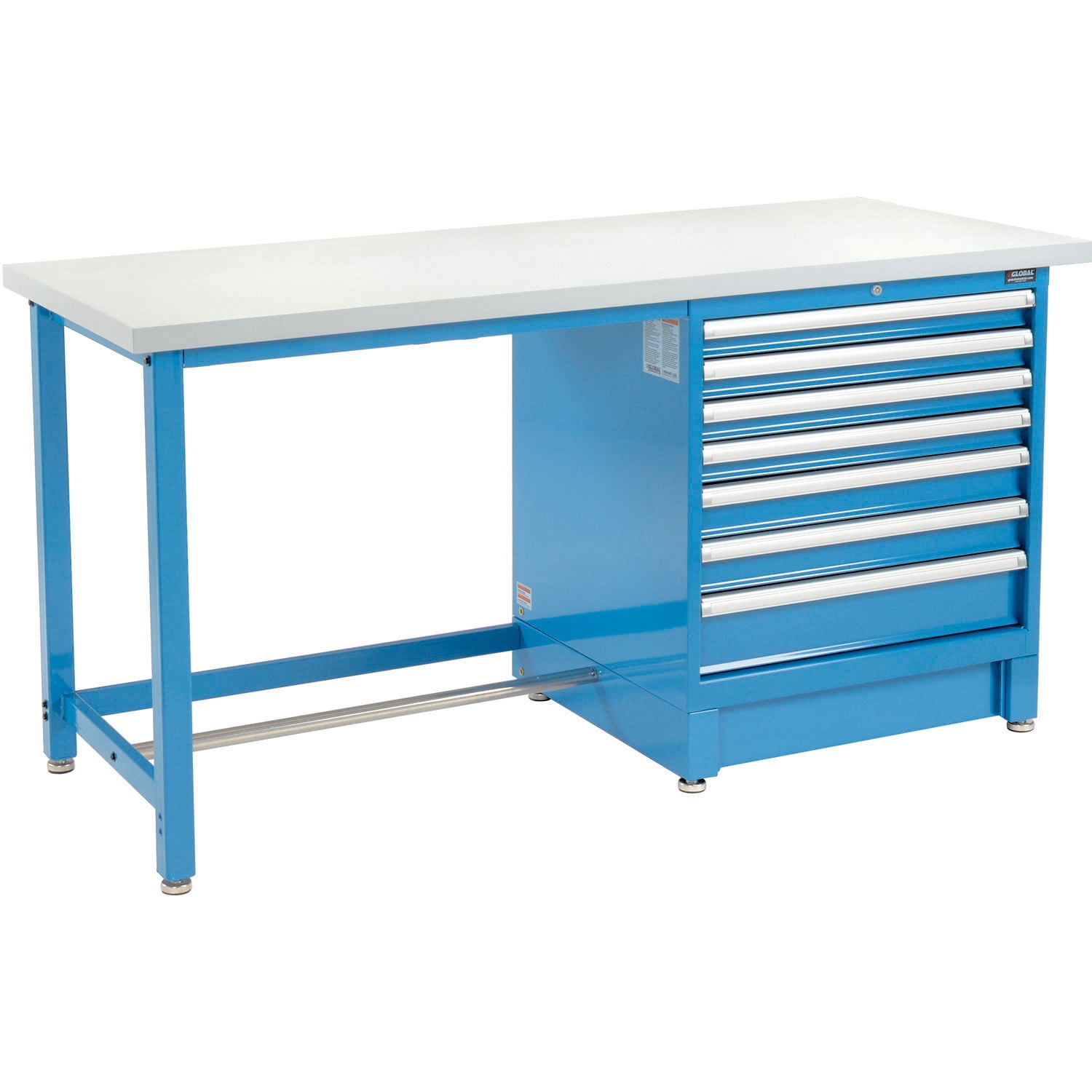 Global Industrial 72"Wx30"D Modular Workbench W/ 7 Drawers, Plastic ...