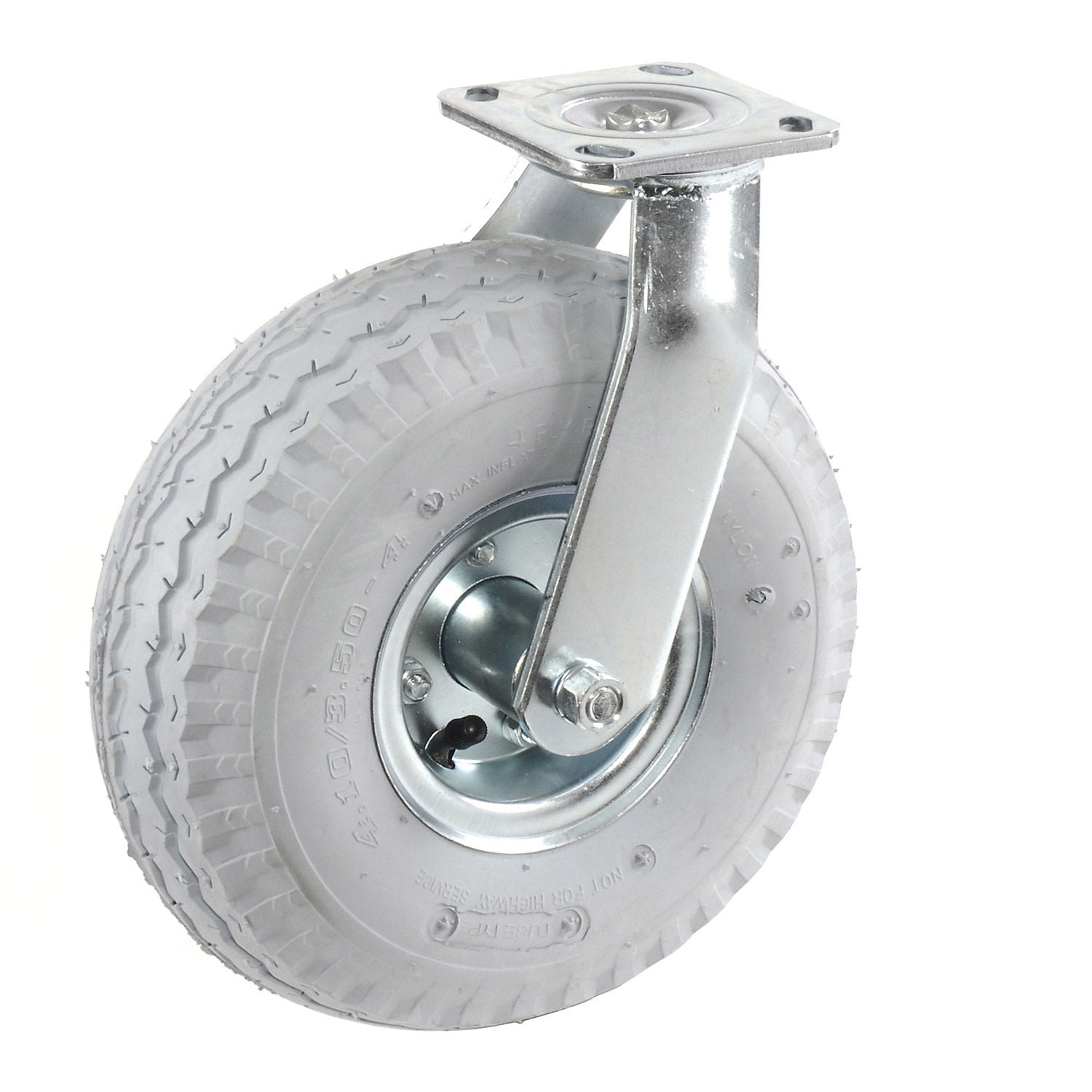 Global Industrial Swivel Plate Caster 10"" Full Pneumatic Wheel 330 Lb ...