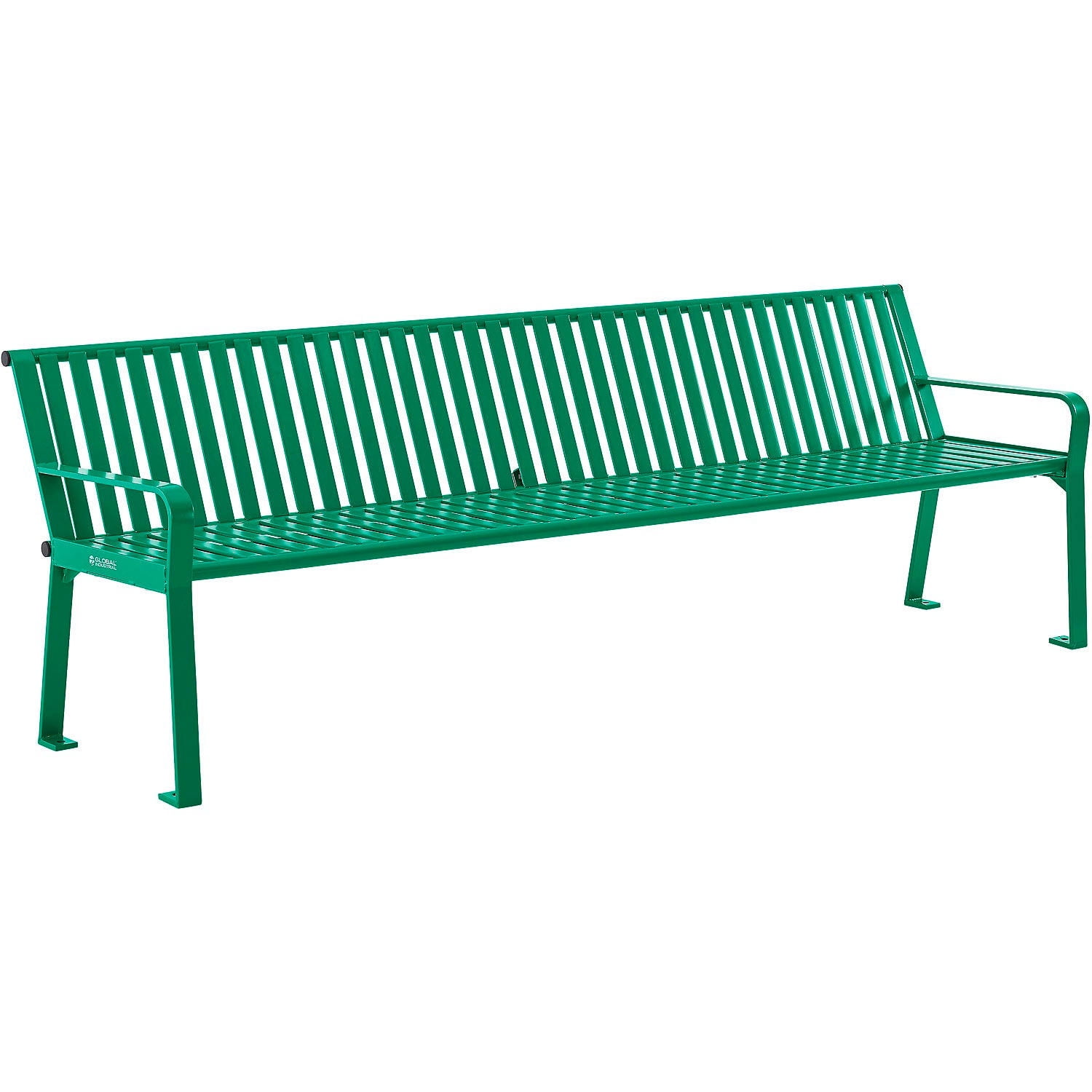 Global Industrial 8 ft. Outdoor Park Bench with Back, Vertical Steel ...