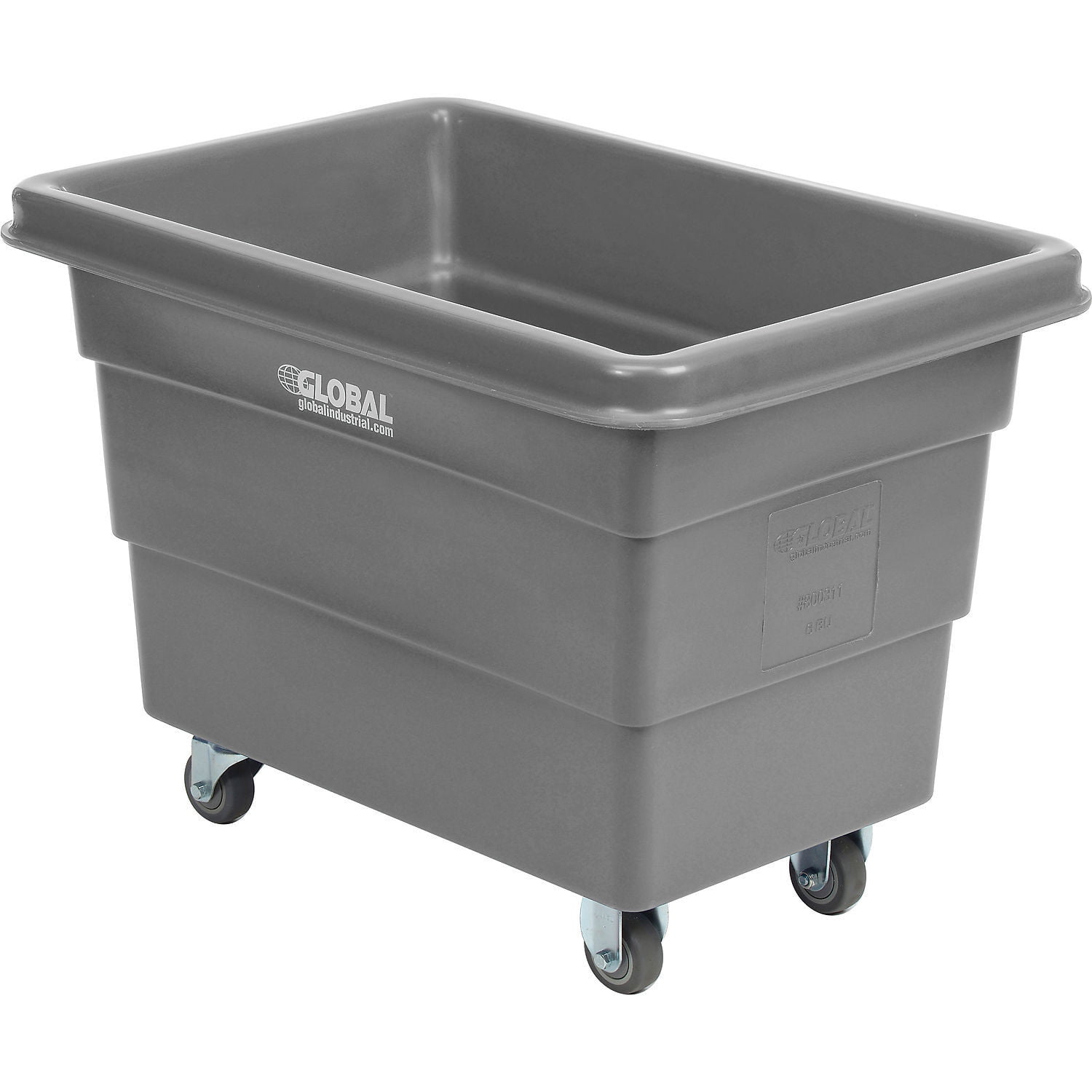 Global Industrial 800311GY 6 Bushel Direct Mount Base Gray Plastic Bulk ...