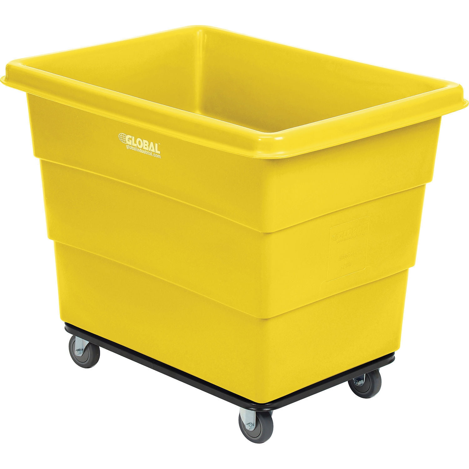 Global Industrial 800314YL 12 Bushel Steel Chassis Base Yellow Plastic ...