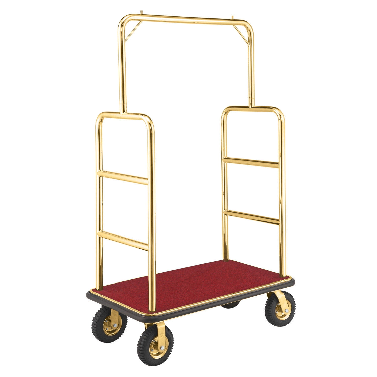 Gold Stainless Steel Bellman Cart Straight Uprights 8" Pneumatic ...