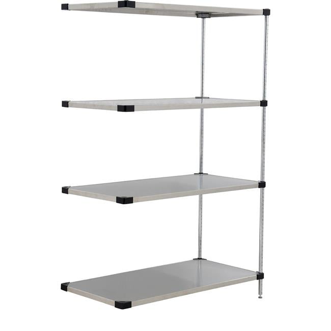 Global Industrial A18485SS Nexel 4 Shelf Stainless Steel Solid Shelving ...