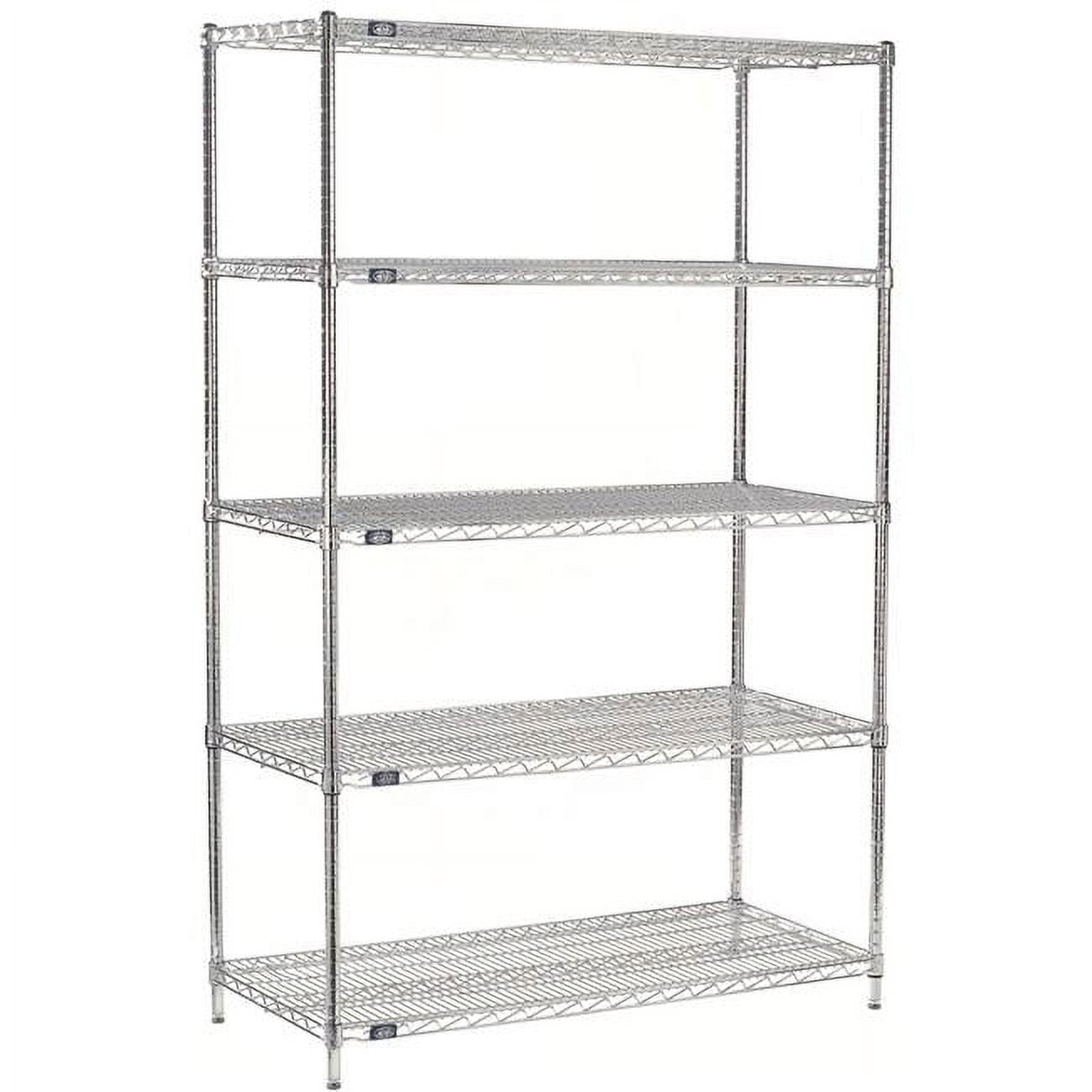 Global Industrial A30608C5 Nexel 5 Shelf Chrome Wire Shelving Unit Add ...