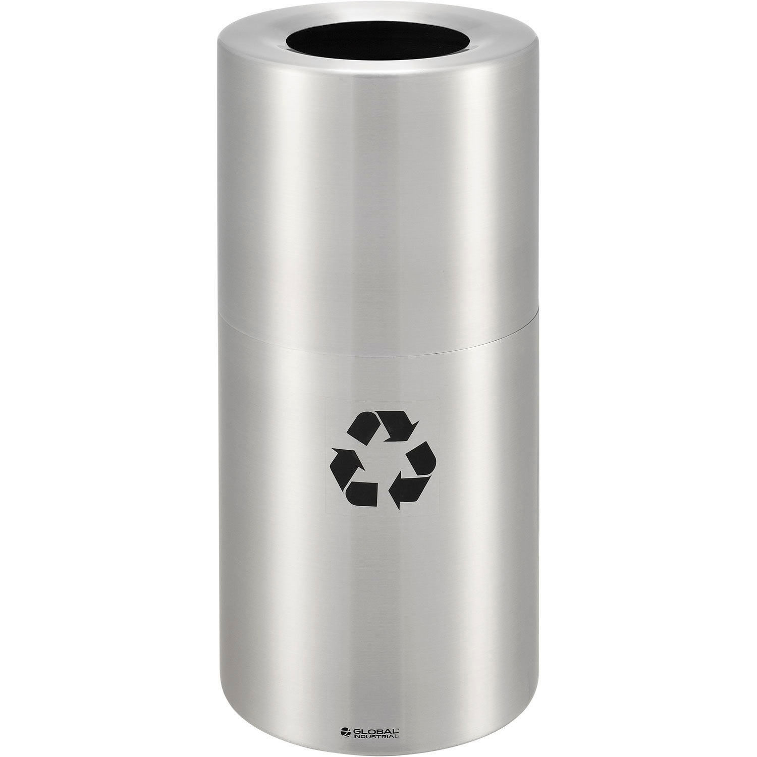 Global Industrial Aluminum Round Open Top Recycling Can, 20 Gallon ...
