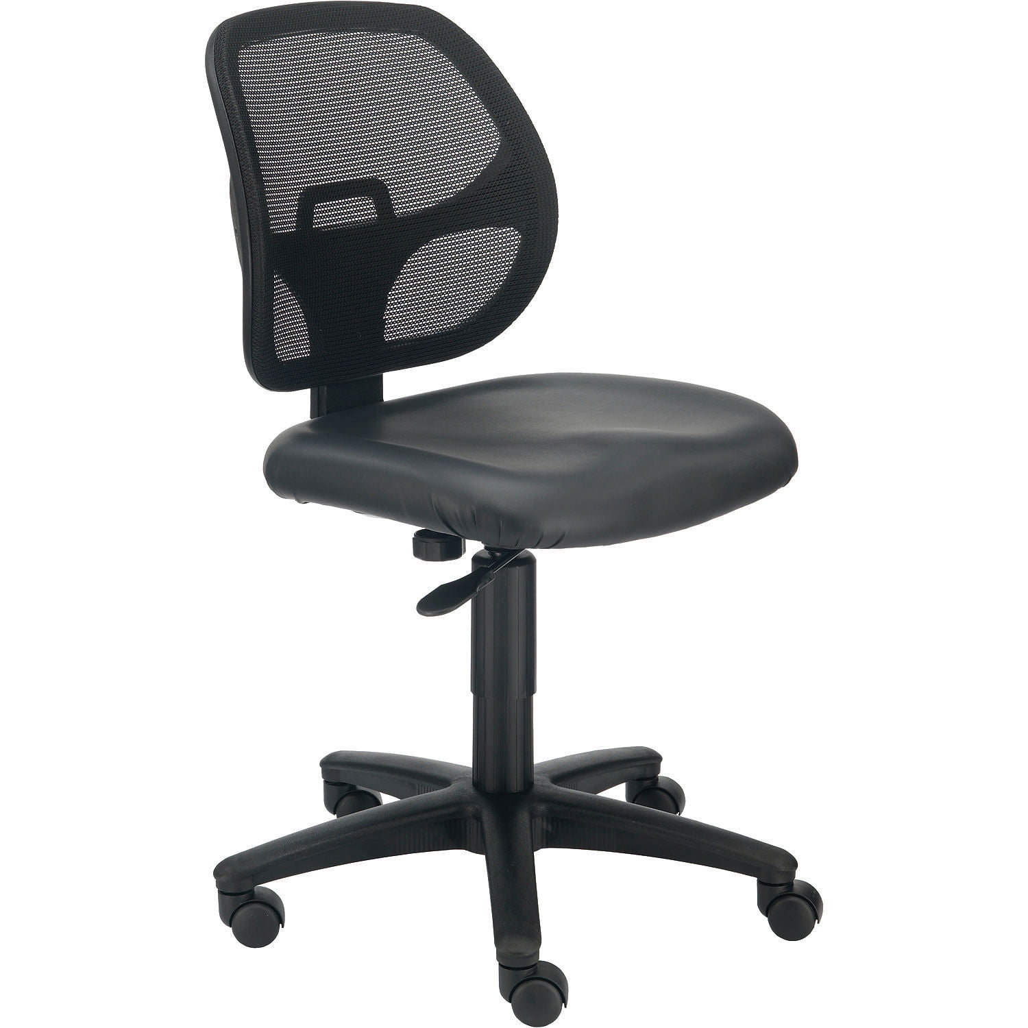 Global Industrial Armless Mesh Back Office Chair, Vinyl, Black ...