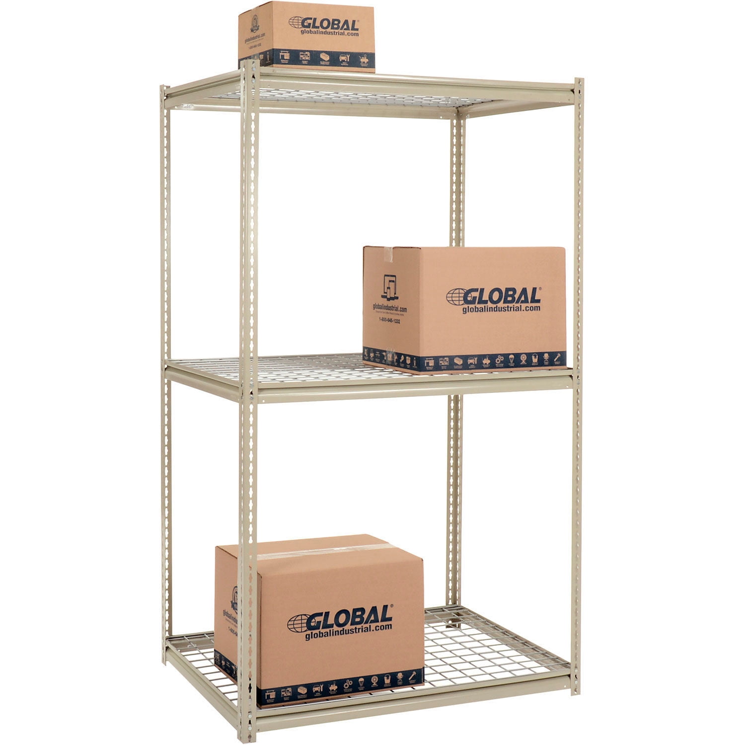 Global Industrial B2297352 84 x 48 x 48 in. High Capacity 3 Levels ...