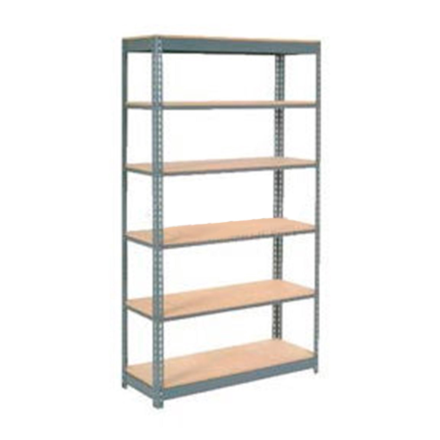 Global Industrial B2297401 Heavy Duty Shelving with 6 Shelves & Wood ...