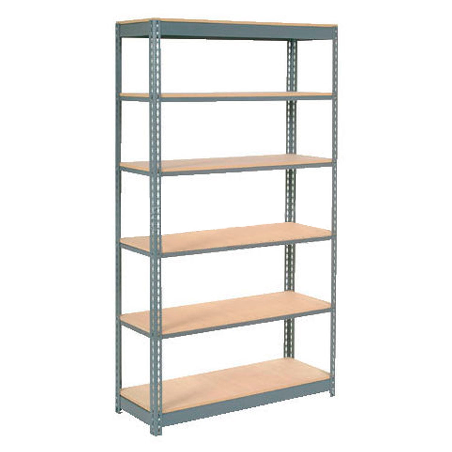 Global Industrial B2297478 Heavy Duty Shelving with 6 Shelves & Wood ...