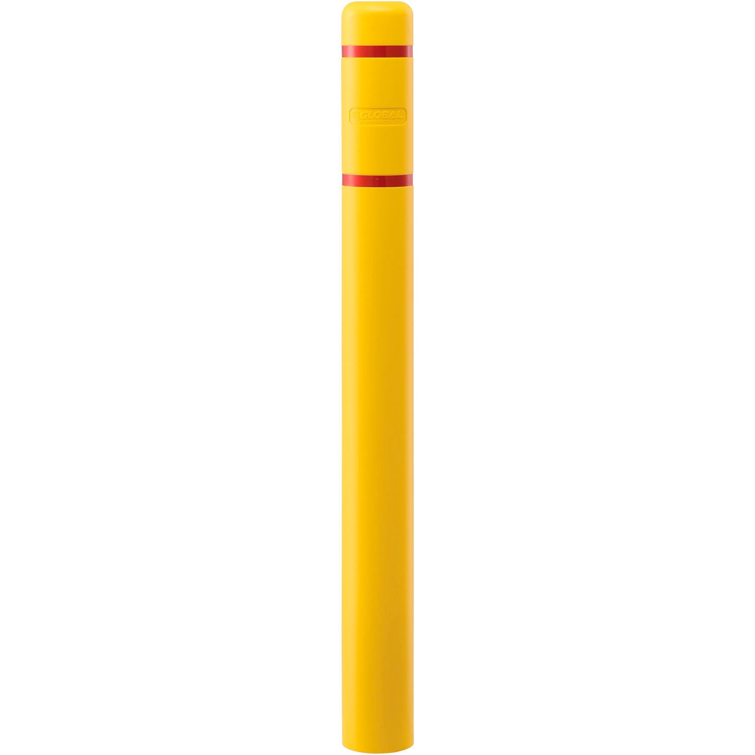 Global Industrial 708406YR Bollard Post Sleeve Yellow with Red Tape ...