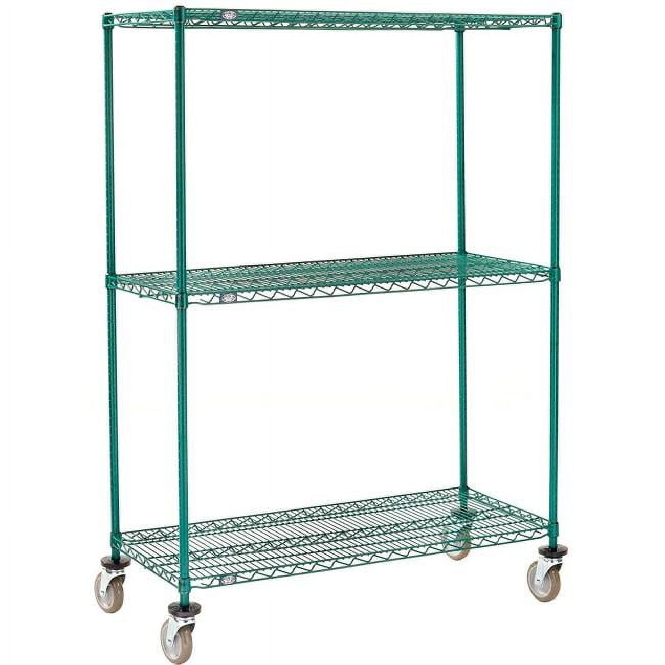 Global Industrial C18547PG3 Nexel 3 Shelf Truck, Poly-Green 54 x 18 x ...