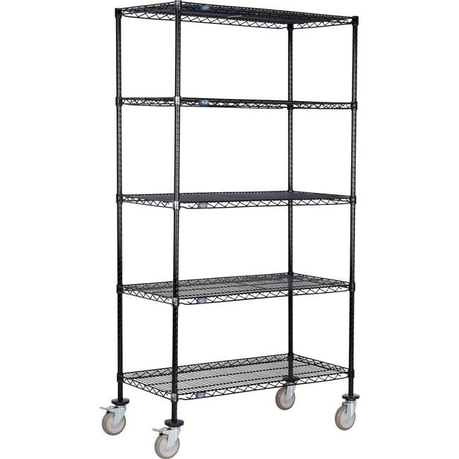 Global Industrial C24426PBB5 Nexel 5 Shelf Truck, Black Epoxy 42 x 24 x ...