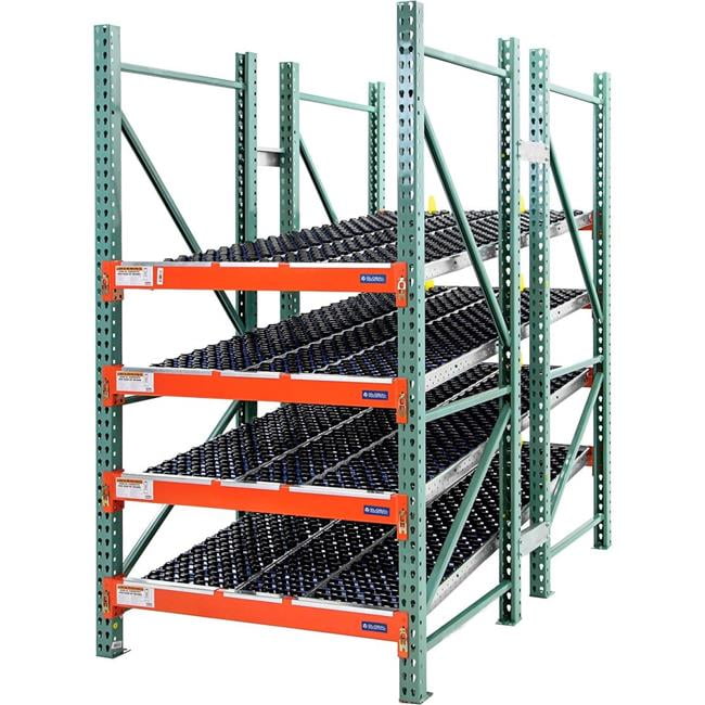 Global Industrial 272165 Carton Flow Rack - 4 Levels - SpanTrack Wheel ...