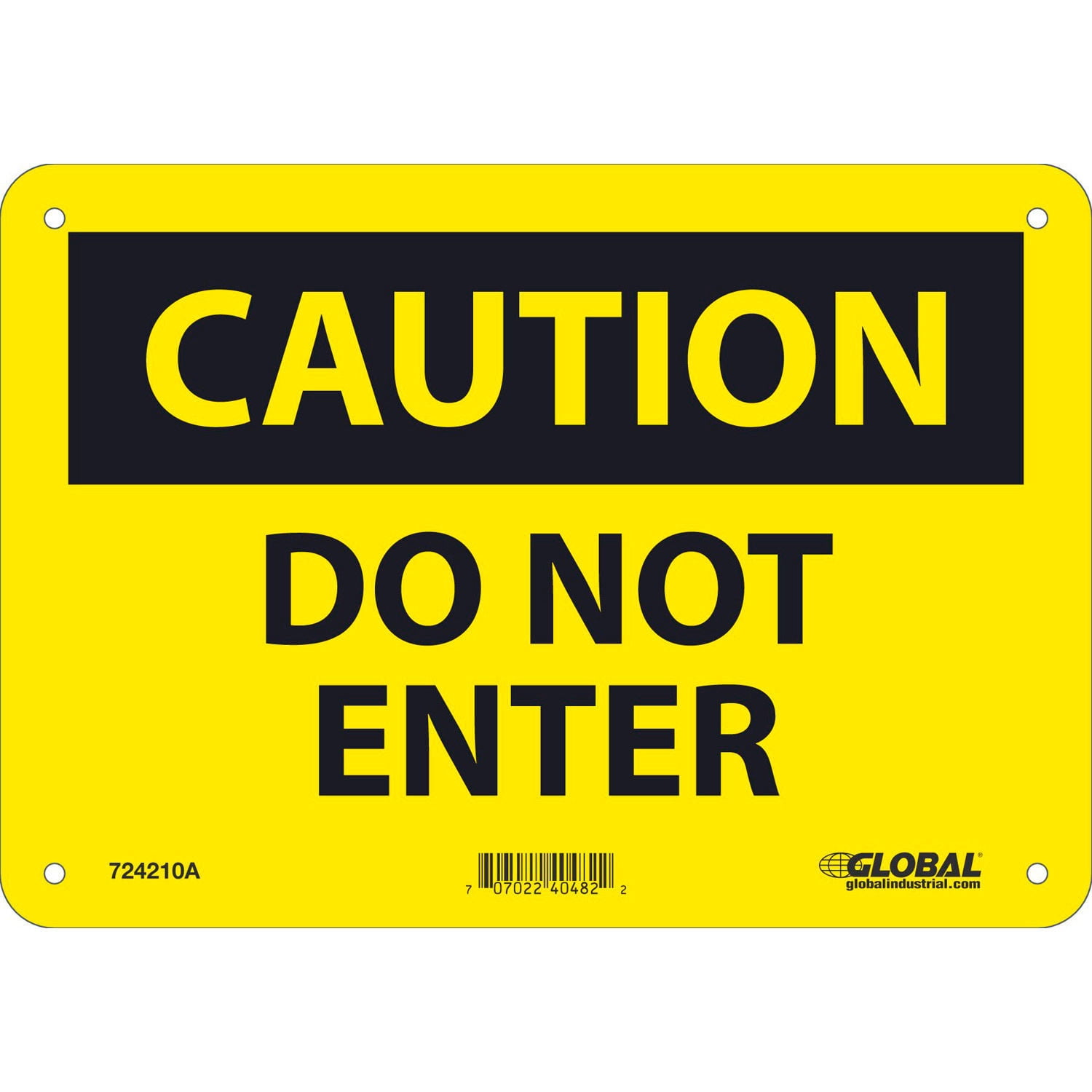 Global Industrial Caution Do Not Enter Sign, 7x10, Aluminum - Walmart.com