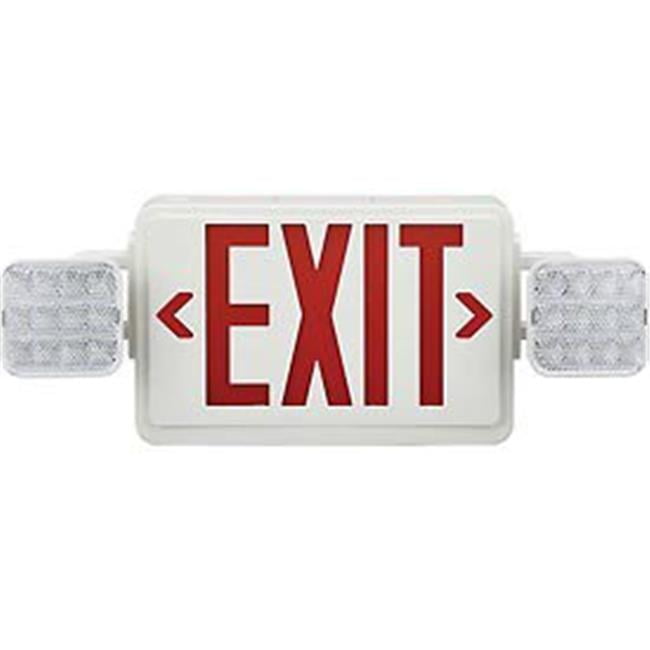Global Industrial Combo LED Emergency Exit Sign, Red Letters with ...