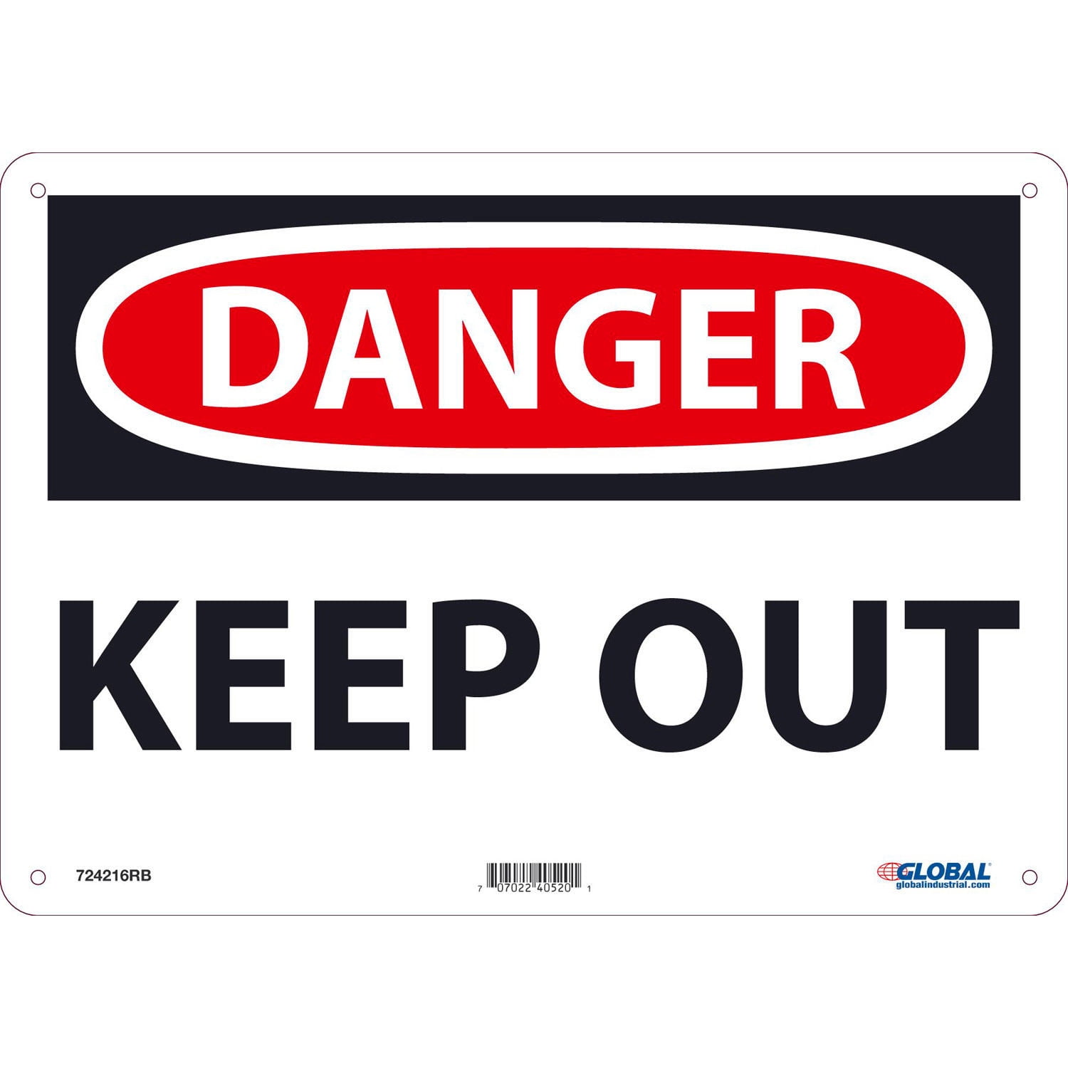Global Industrial Danger Keep Out Sign, 10x14, Rigid Plastic - Walmart.com