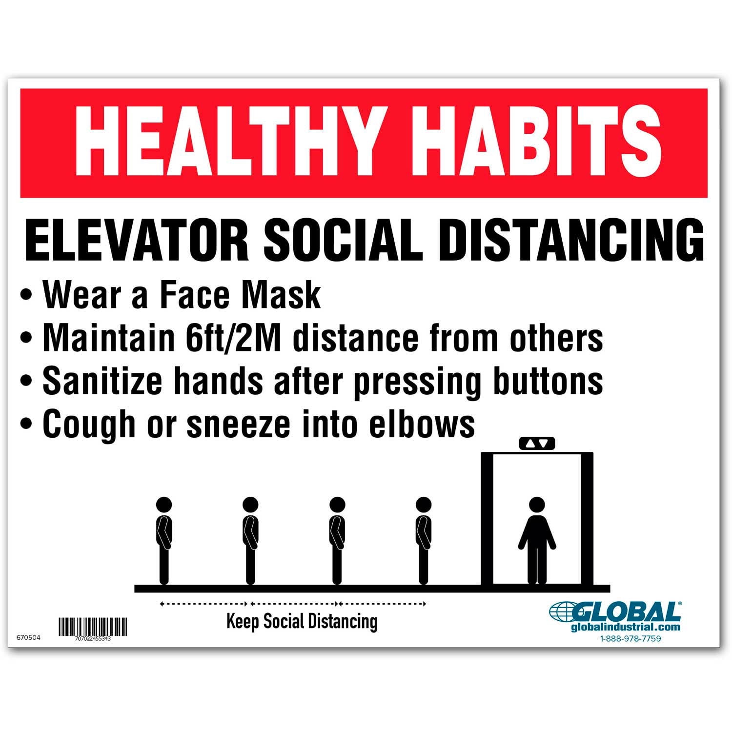 Elevator Social Distancing Sign