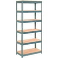 Global Industrial Extra Heavy Duty Shelving with 6 Shelves & Wood Deck ...