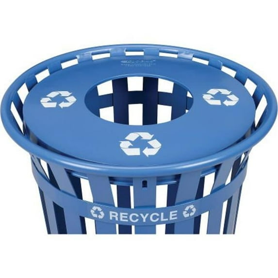 Global Industrial Flat Lid - 36 Gallon Blue w/ Recycle Logos - Walmart.com