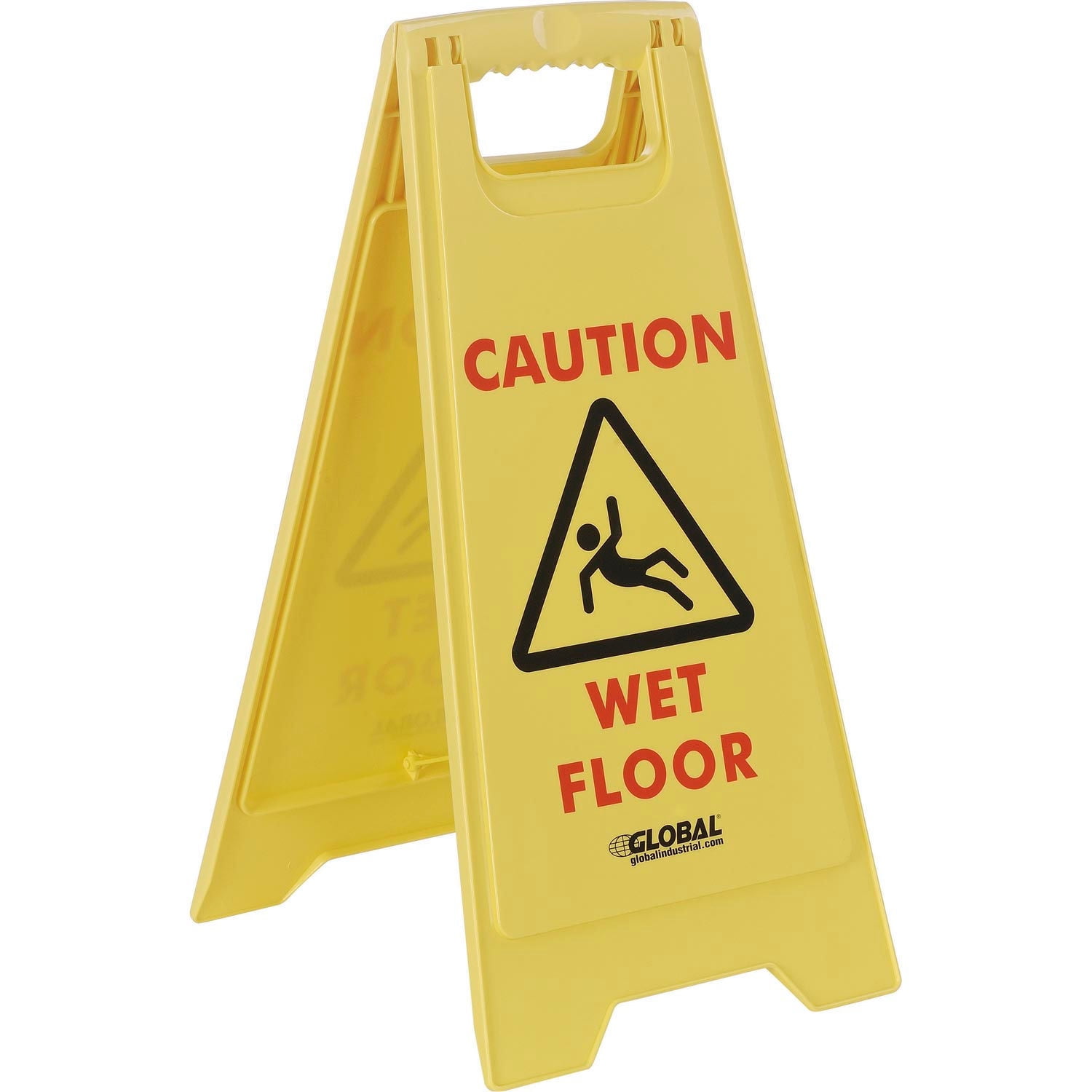 Global Industrial Floor Sign 2 Sided - Caution Wet Floor - Walmart.com