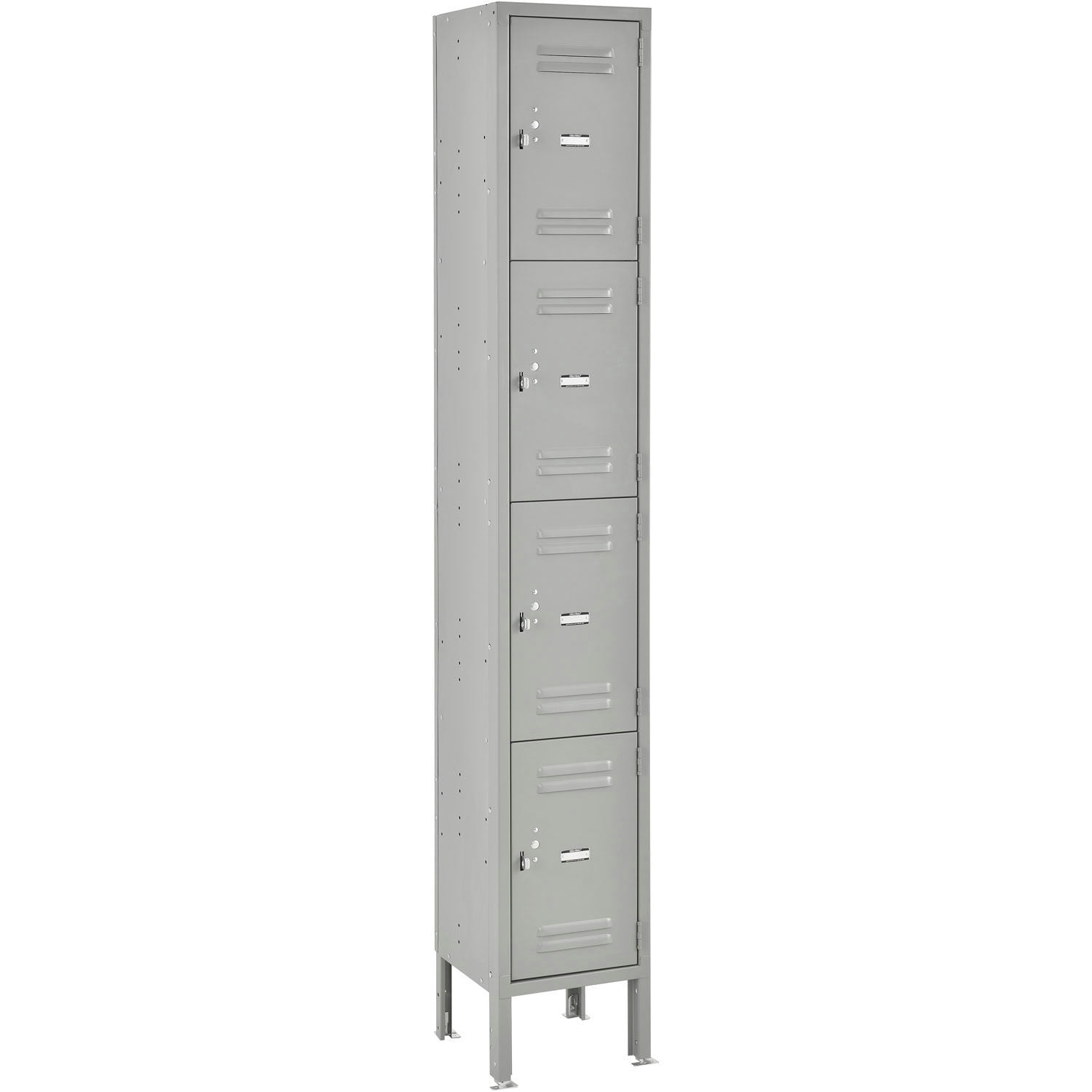 Global Industrial Four Tier 4 Door Locker, 12"Wx15"Dx18"H, Gray ...
