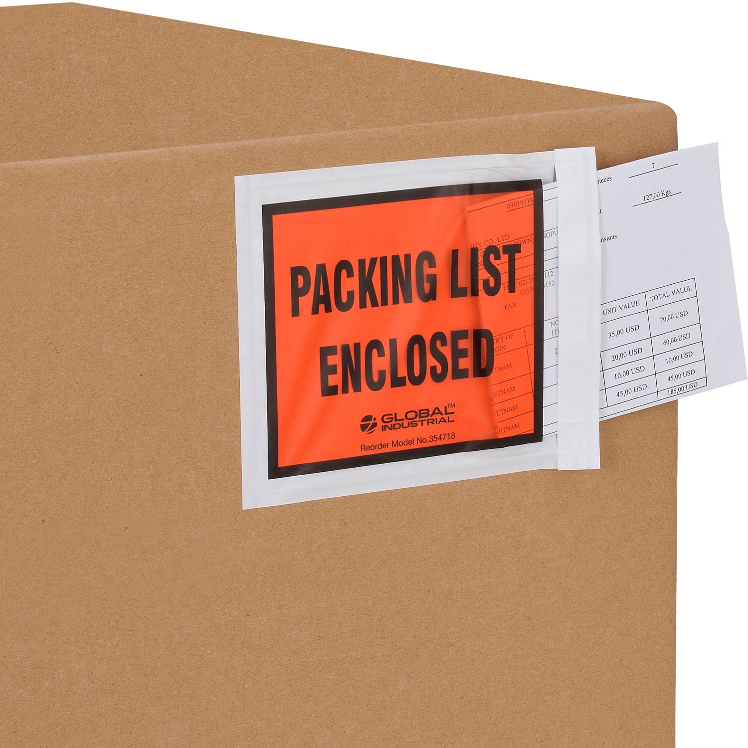 Global Industrial Full Face Envelopes ""Packing List Enclosed""5-1/2 ...