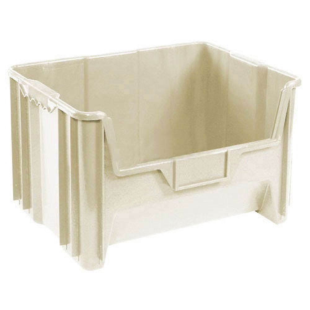 Global Industrial Heavy Duty Plastic Hopper Bin - Beige, Lot of 3 ...