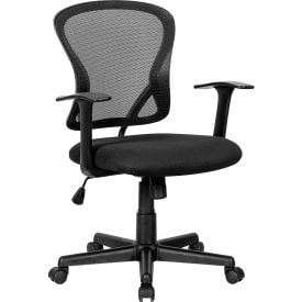 Interion Mesh Back Office Chair Fabric Seat Black - Walmart.com