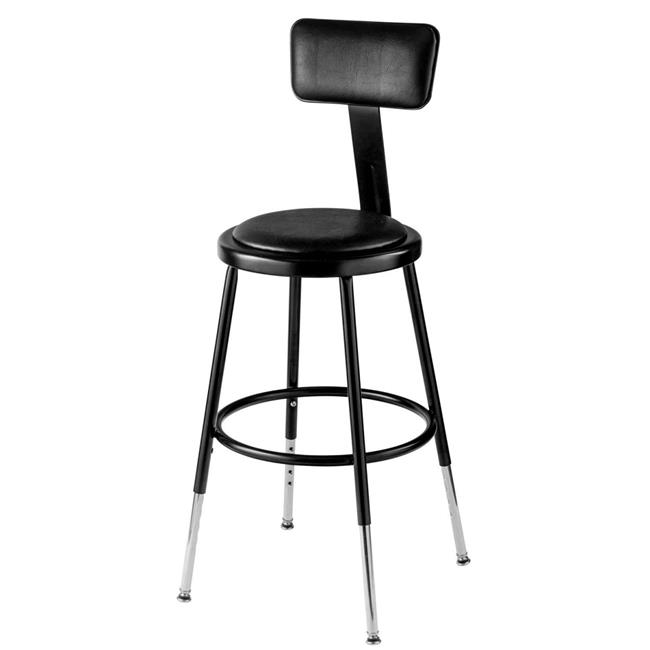 Global Industrial B2217147 Interion Steel Shop Stool with Backrest ...