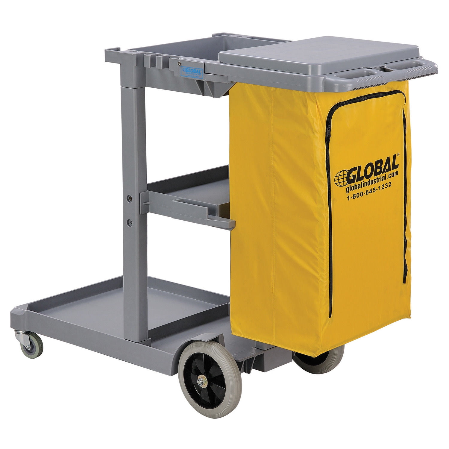 Global Industrial Janitor Cart Gray with 25 Gallon Vinyl Bag - Walmart.com