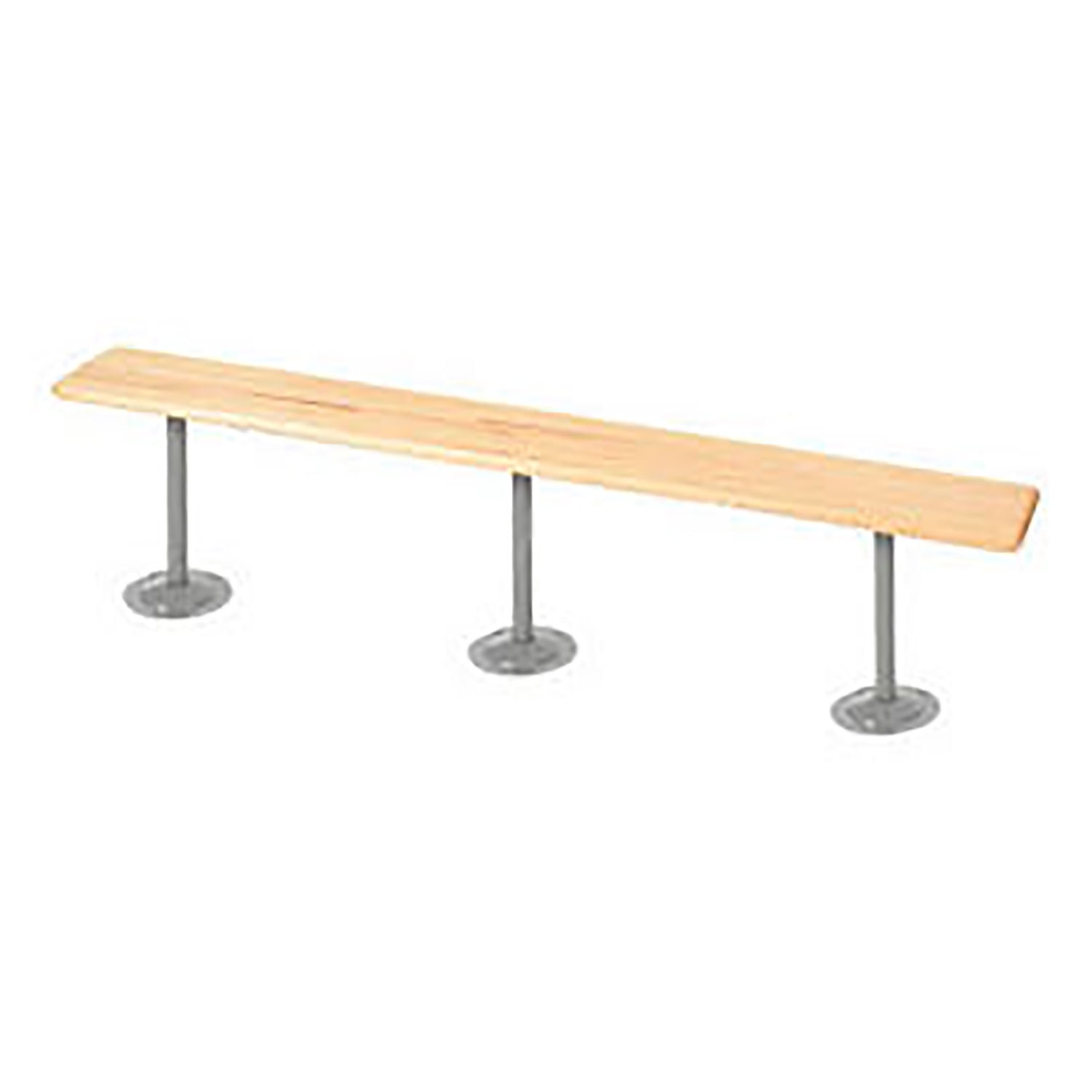 Global Industrial Locker Bench Hardwood Top w/Steel Tube Pedestals ...