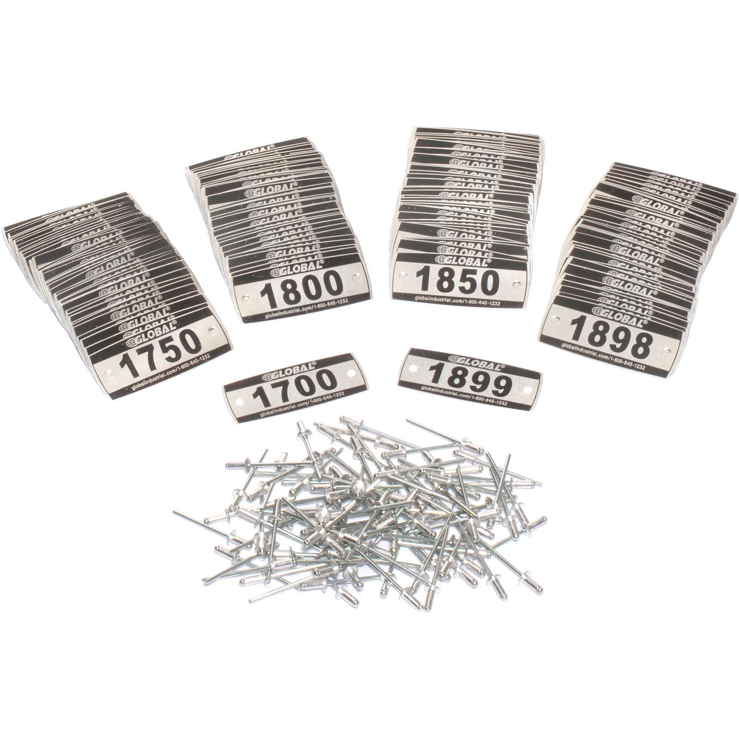 Global Industrial Locker Number Plate Kit Numbered 1700-1899 200/Pack ...